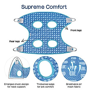 DoggyDobby Dog Grooming Hammock Harness, Pet Grooming Hammock for Cats & Dogs, Dog Sling for Nail Clipping/Trimming