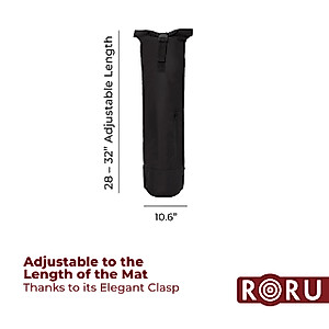 RORU Concept PRO Series Eco-Friendly Exercise Yoga Mat with Large Carrier Tote Bag, Washable, Water Proof, Adjustable - Natural, Non-Slip Floor Mat for Women and Men, 73x24 Inch, 5 mm Thick