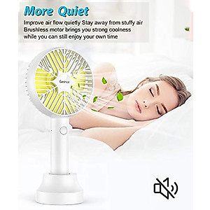 Gasince Handheld Fan Mini Fan,Small Personal Portable Fan, USB Desk Fan,Rechargeable Eyelash Fan for Makeup,8-13hours Operated Small Makeup Eyelash Fan for Women Girls Outdoor and Indoor (Pink)