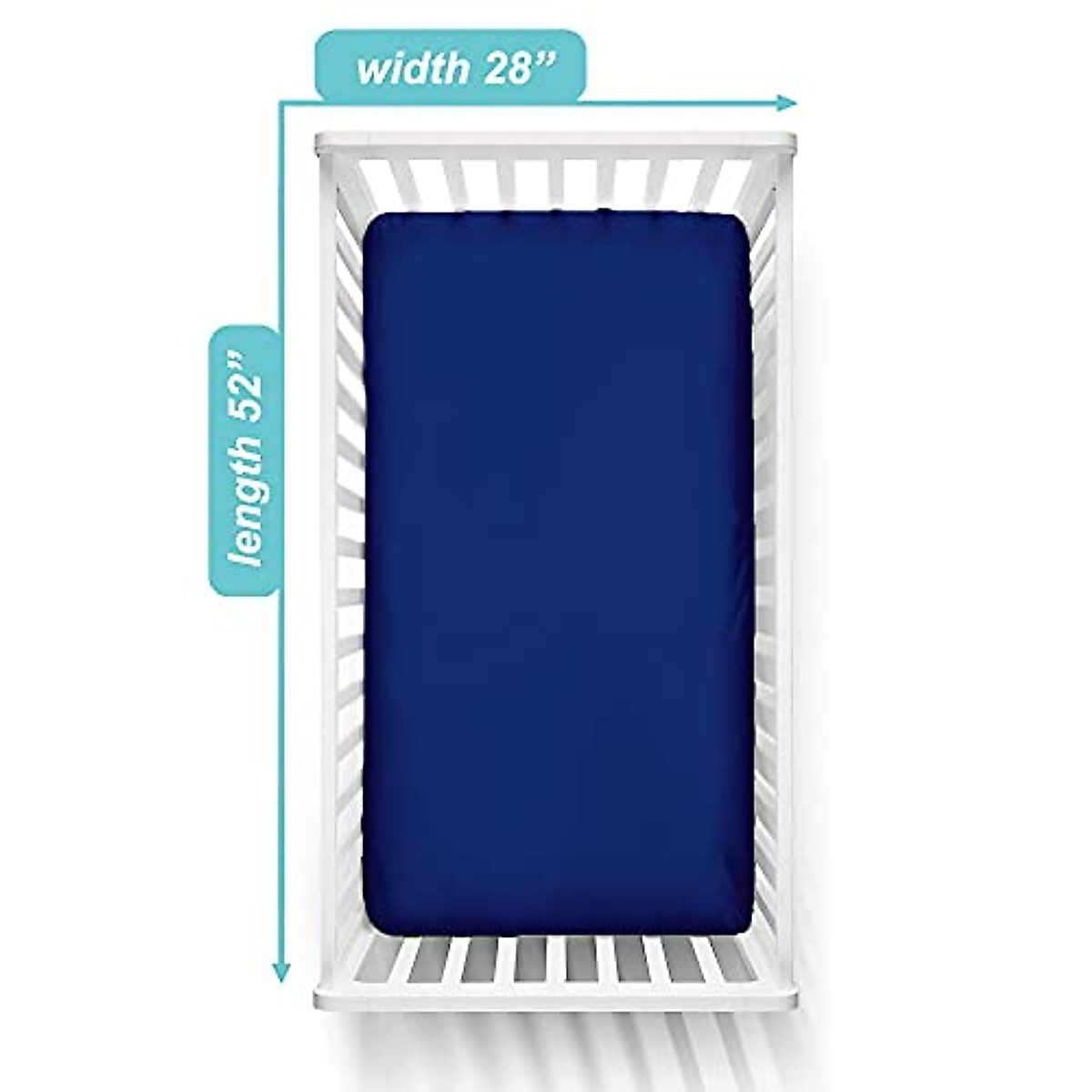 American Baby Company 100% Natural Cotton Percale Fitted Crib Sheet for Standard Crib and Toddler Mattresses, Royal, Soft Breathable, for Boys