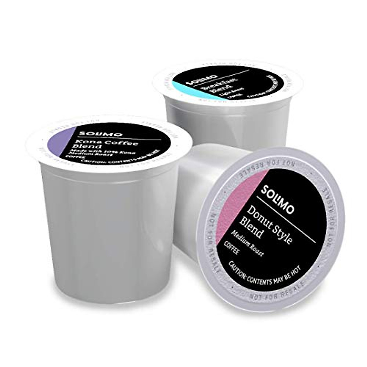 Amazon Brand - 100 Ct. Solimo Variety Pack Light and Medium Roast Coffee Pods & 100 Ct. Solimo Decaf Light Roast Coffee Pods, Breakfast Blend, Compatible with Keurig 2.0 K-Cup Brewers