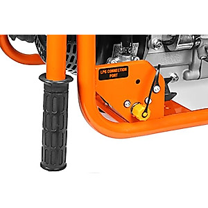 WEN DF623X 6250-Watt 120-Volt/240-Volt Dual Fuel Electric Start Portable Generator with Wheel Kit and CO Shutdown Sensor, Black