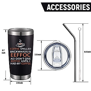 ATHAND Funny Coffee Tumbler - 20 OZ Travel Tumbler - Gifts for Coffee Lover