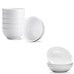 Yedio Pasta Bowls and Porcelain Bowls Set Bundle