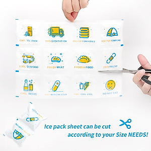 Reusable Shipping Dry Ice Packs Sheets for Coolers, Cold Pack for Shipping Frozen Food, Freezer Ice Pack Long Lasting Cool Packs Keep Food Fresh Beverage Cold, 8.03"x11.3"/8 Sheets