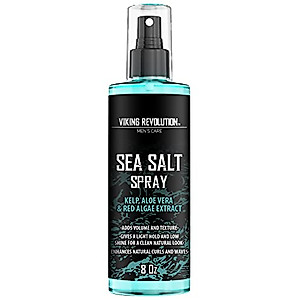 Viking Revolution Sea Salt Spray for Hair Men - Hair Texturizing Spray with Kelp, Aloe Vera & Red Algae Extract - Surf Spray to Add Volume and Texture - Sea Salt Spray for Men Beach Hair Spray 8oz
