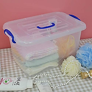 Bringer 6-Pack 12 L Plastic Storage Box, Clear Latch Storage Box