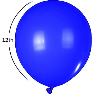 70pcs Royal Blue Balloons,12inch Dark Blue Latex Balloons Garland Arch for Birthday Baby Shower Wedding Valentine's Anniversary Party Decorations(With 2 Ribbons)