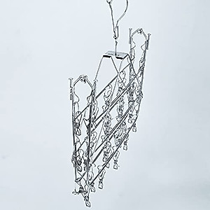 NILWL Clothes Drying Rack for Laundry,Metal Clothes Racks for Hanging Clothes,Laundry Drying Rack for Underwear,Bra,Baby Clothes,Glove,Clothes Drying Rack Folding Indoor,Sock Hanger with 30 Clips