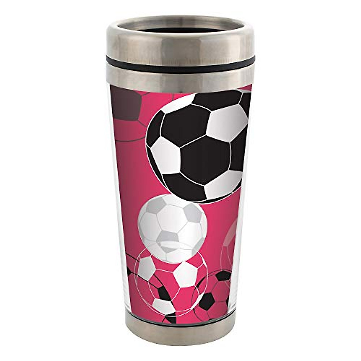 Elanze Designs Soccer Mom Stainless Steel 16 oz Travel Mug with Lid