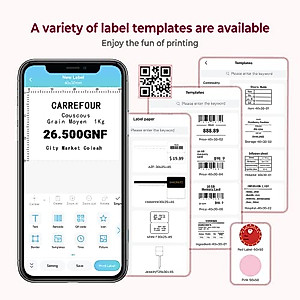 Memoqueen Label Maker Machine with Tape, M110 Barcode Label Printer - Portable Bluetooth Thermal Labeler for Address Jewelry Retail Barcode Small Business Home Office Compatible Phones &PC Pink