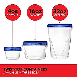 Stock Your Home 32oz Plastic Containers with Twist Top Lids (6 Pack), Quart Freezer Containers with Lids for Leftover Food, Airtight Reusable Soup Containers with Lids, Microwave and Dishwasher Safe