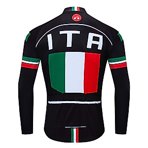 WeimoMonkey Cycling Jersey Long Sleeve Clothing Men Bike Wear Cycle Clothes Multi Italy XL