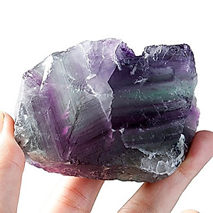 Rockcloud 2-3" Natural Raw Flourite Mineral Healing Crystal Irregular Home Decoration Gemstone Specimen Medium