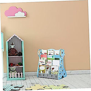 Small Bookshelf Kindergarten Bookshelf Kids Bookcase Book Shelf for Kids Rooms Storage Frame Kindergarten Bookcase Divided Desk Shelf Home Book Stand Water Proof Storage Rack