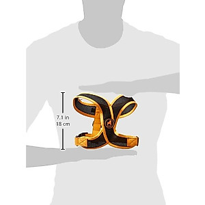 Gooby - Active X Head-in Harness, Choke Free Small Dog Harness with Synthetic Lambskin Soft Strap, Orange, Large