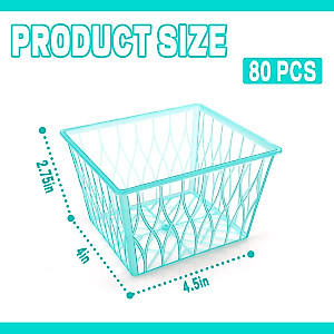 Esamploe 80 Pcs Berry Basket,Fruit Storage Containers for Fridge,Pint Sized Fruit Basket,Portable Plastic Berry Baskets,Cutout Design Berry Baskets for Fridge,Living Room,Farm and Crafts