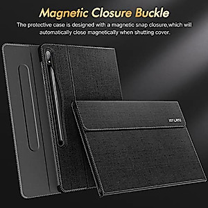 INFILAND Galaxy Tab S8+/ S8 Plus/ S7+/ S7 Plus Case, Multi-Angle Stand Cover Compatible with Samsung Galaxy Tab S8+/ S7+ SM-X800/ X806/ T970/ T975/ T976 Tablet [Auto Wake/Sleep], Black