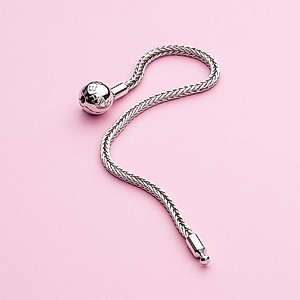 ATHENAIE 925 Sterling Silver Basic Wheat Chain with Openable Clasp Charms Bracelet for Birthday Gift 20CM