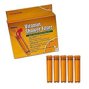 Sonaki Vitamin C Shower Refill Filter Cartridge - FITS Sonaki Showerheads, 50V, 100V, and 300 Inline Models - (5 Pack) - Remove up to 99.9% of Chlorine and Chloramines