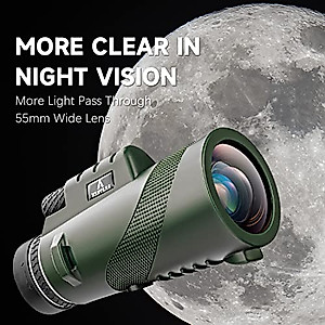 Monocular Telescope for Smartphone, Cosmic Scope for Phone, Tech Gifts for Men, 50X60 Night Vision Monocular for Adults High Power Kid 8-12, Bird Watching Gifts Hiking Camping Spy Hunting Gear