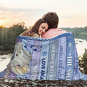 NVDOXSA Mom to be Blanket Gift for New Mom, Pregnancy New Mom Gifts for Women, Elephant Mom Anniversary Throw Blankets 50"x 60"