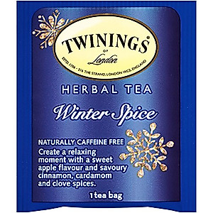 Twinings Winter Spice Herbal Tea - Camomile with Apple, Cinnamon, Cardamom, Cloves, Caffeine-Free Tea Bags Individually Wrapped, 20 Count (Pack of 2)