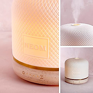 NEOM – Wellbeing Pod Luxe | Premium Ceramic Ultrasonic Essential Oil Diffuser, 350ml | Ceramic Cover, Remote Control, LED Light & Timer | Aromatherapy Diffuser | Home Fragrance…