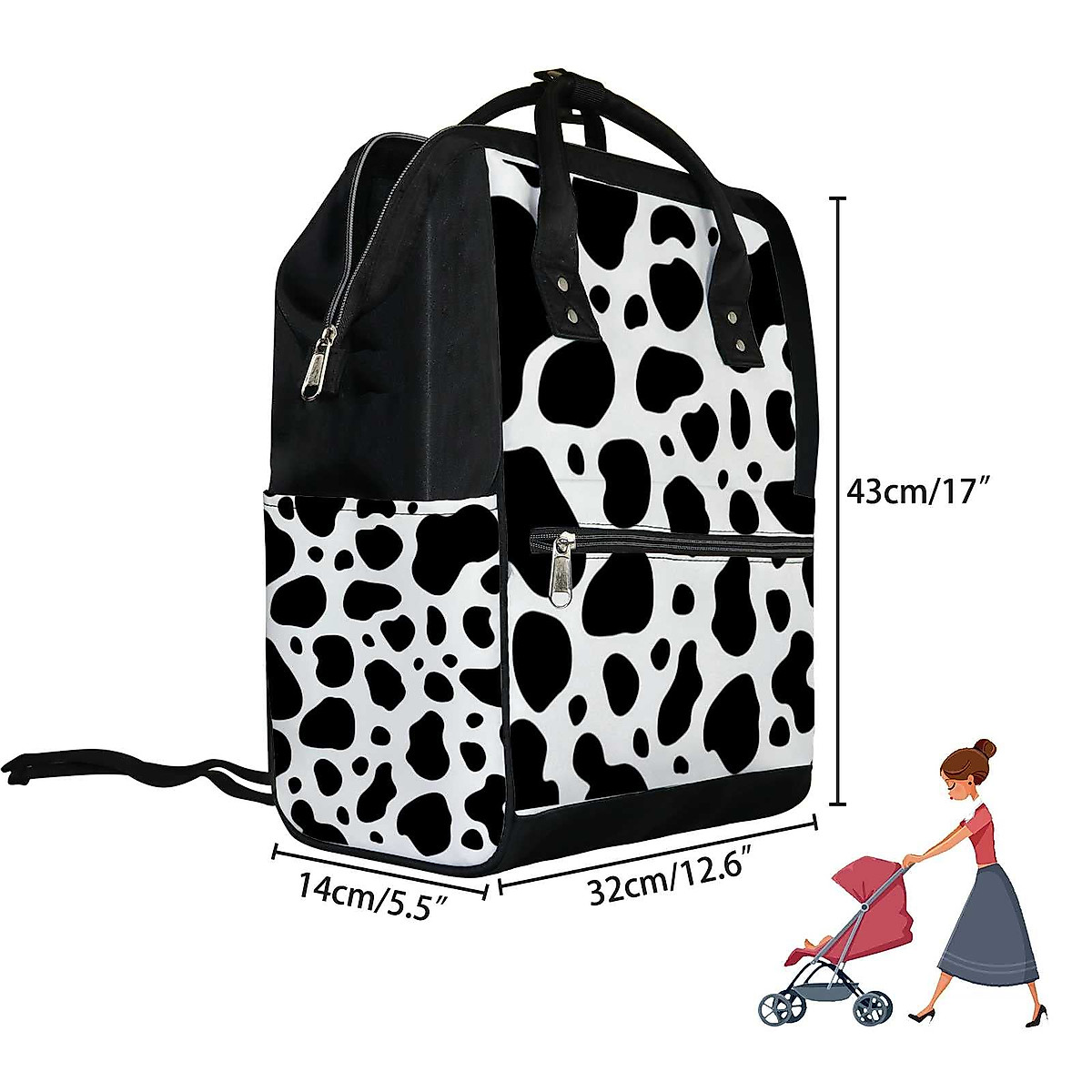 Vantaso Diaper Bag Mommy Backpack Travel Large Capacity Dinosaurs Space Shoulder Bag Multifunction Nappy Bag Tote Bag for Woman Man