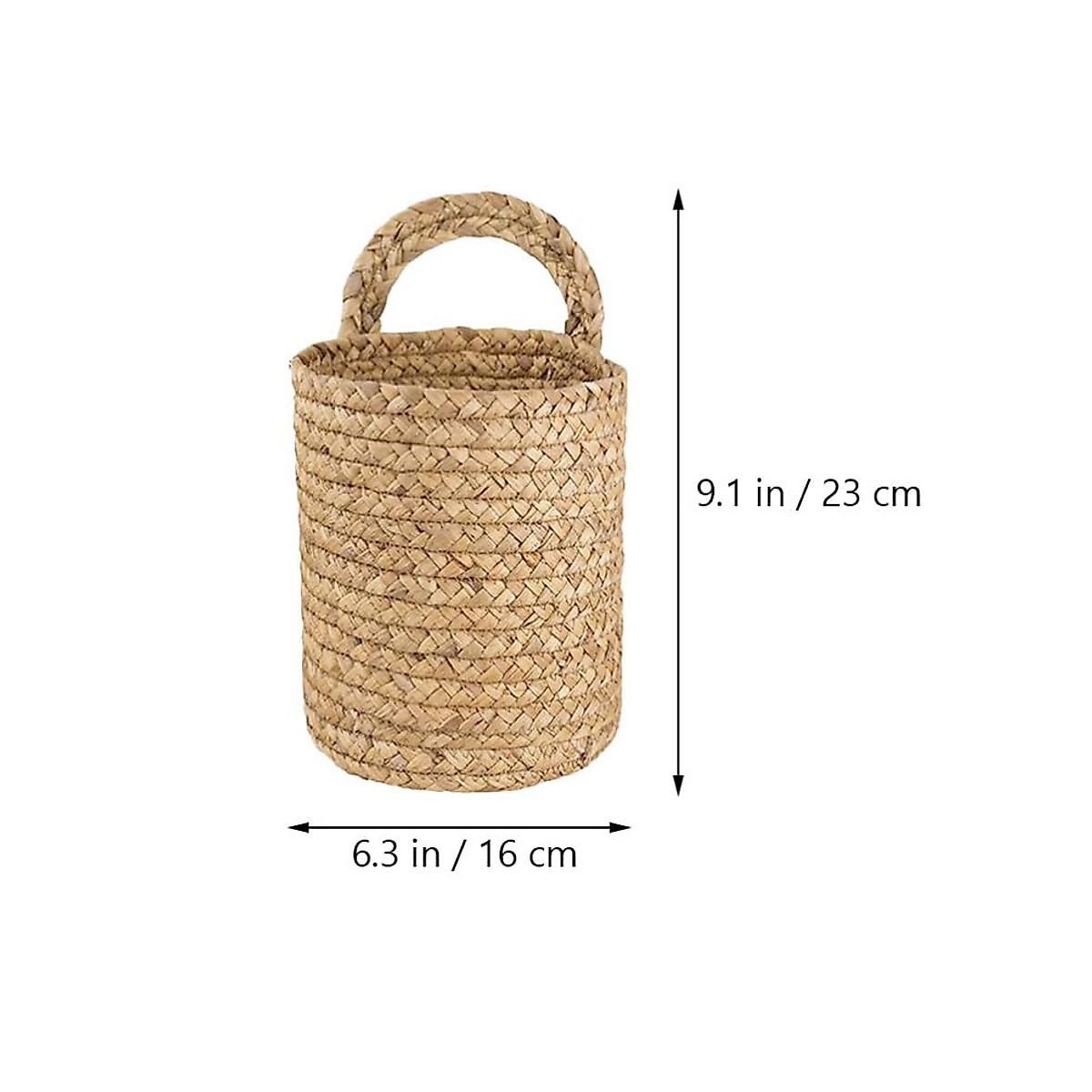 Cabilock Woven Flower Basket Hanging Rattan Plant Pot Wall Storage Weaving Basket Organizer Rustic Sundries Basket Home Decor