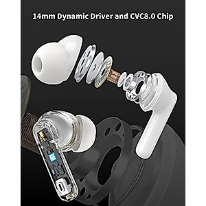 Wireless Earbuds, Bluetooth 5.3 Earbuds in-Ear, 50Hrs Playtime True Wireless Earphones Build in ENC and ANC Noise Cancelling Mic, with Charging Case, IP7 Waterproof Sport EarBuds for iPhone & Android