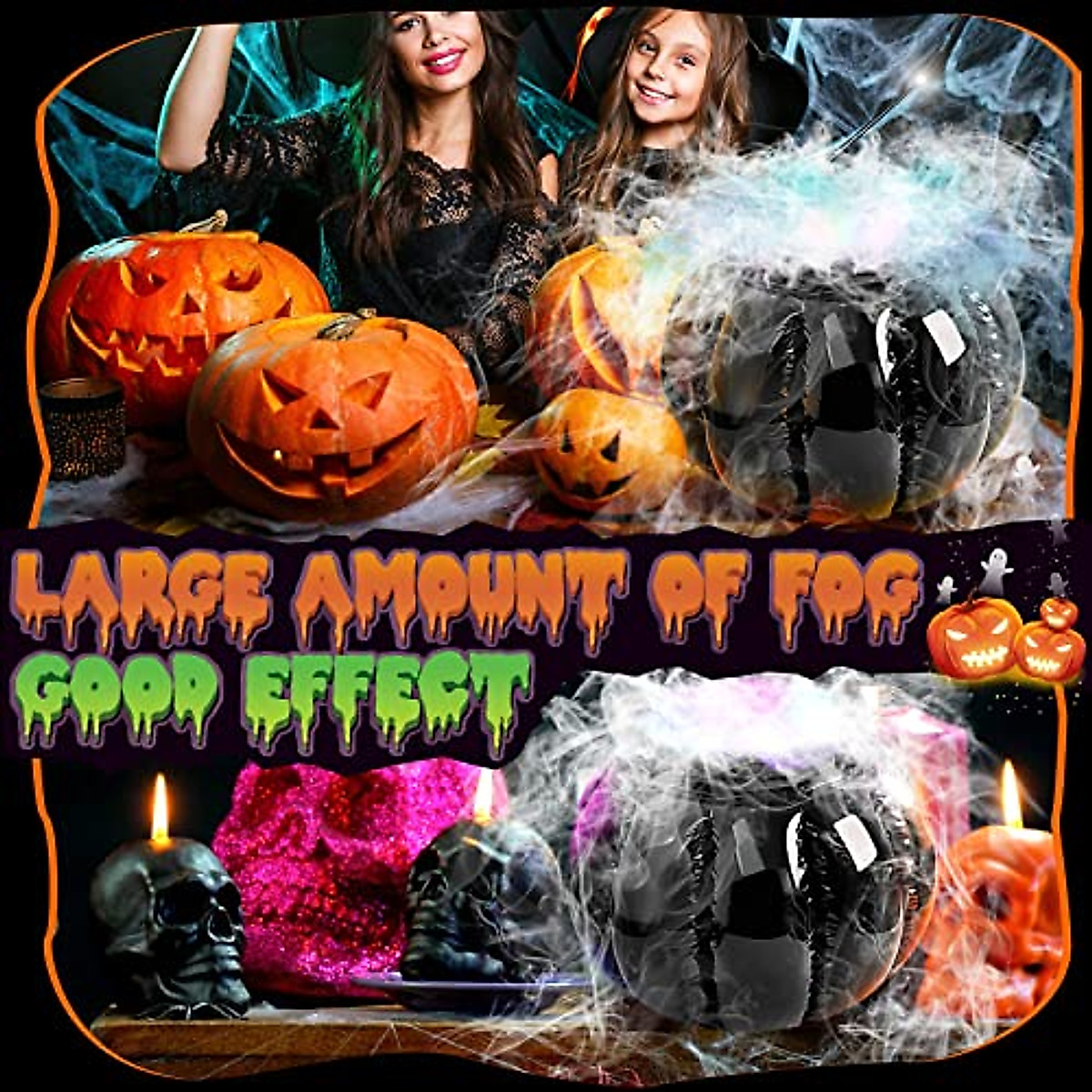 CHENGU Halloween Mist Maker Fogger Led Witch Cauldron Fog Maker Black Plastic Cauldron Colourful Water Fountain Pond Mist Machine Halloween Cauldron Decorations for Halloween Party Gift Decor (4)