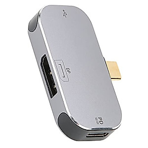 BTIHCEUOT 3 in 1 USB C to DP Adapter, Power Supply High Speed Plug and Play USB C Docking Station for Home for Office for Travel