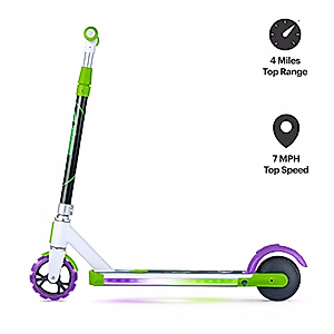 Jetson Disney Buzz Lightyear Kids' Electric Scooter, 7 Miles Per Hour, 4 Miles Max Range, 60-Watt Motor, Light-Up Deck, Height-Adjustable Handlebar, Ages 8+, JBUZZ-ELE