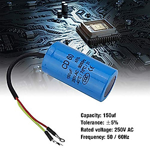 Run Capacitor, CD60 Run Capacitor 250V AC 50/60Hz for Motor Air Compressor for Air Conditioners Compressors and Motors