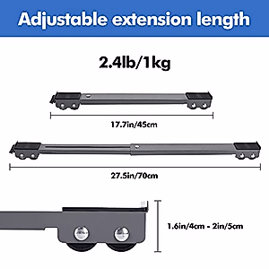 Adjustable Extendable Appliance Roller Stand Mobile Trolley Base with Telescopic Heavy Duty Furniture Dolly Stand Washing Machine Base for Refrigerators Dryers Dishwashers Other Heavy Object (Grey)