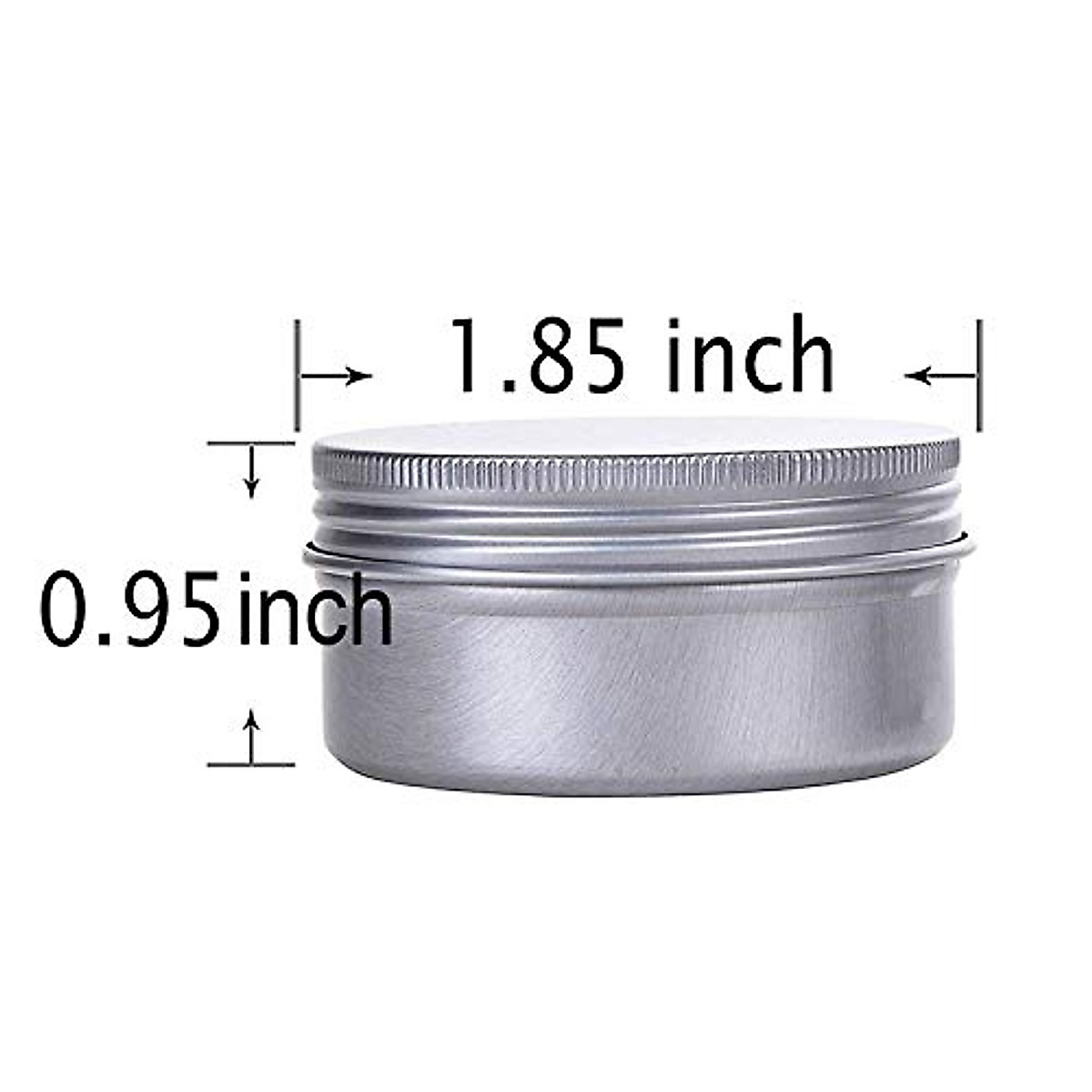 Silver 1 Ounce Aluminum Tin Jar Refillable Containers 30ml Aluminum Screw Lid Round Tin Container Bottle for Cosmetic,Lip Balm, Cream, 30 Pcs