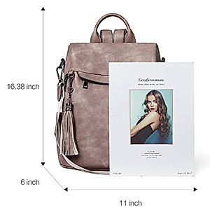 Telena Backpack Purse for Women PU Leather Anti Theft Large Ladies Fashion College Shoulder Bag with Women Wallets