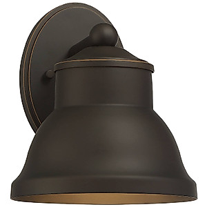 Dannington Rustic Farmhouse Industrial Outdoor Wall Light Fixture Oil Rubbed Bronze Brown 9 1/4" for Exterior House Porch Patio Outside Deck Garage Yard Front Door Garden Home - Franklin Iron Works