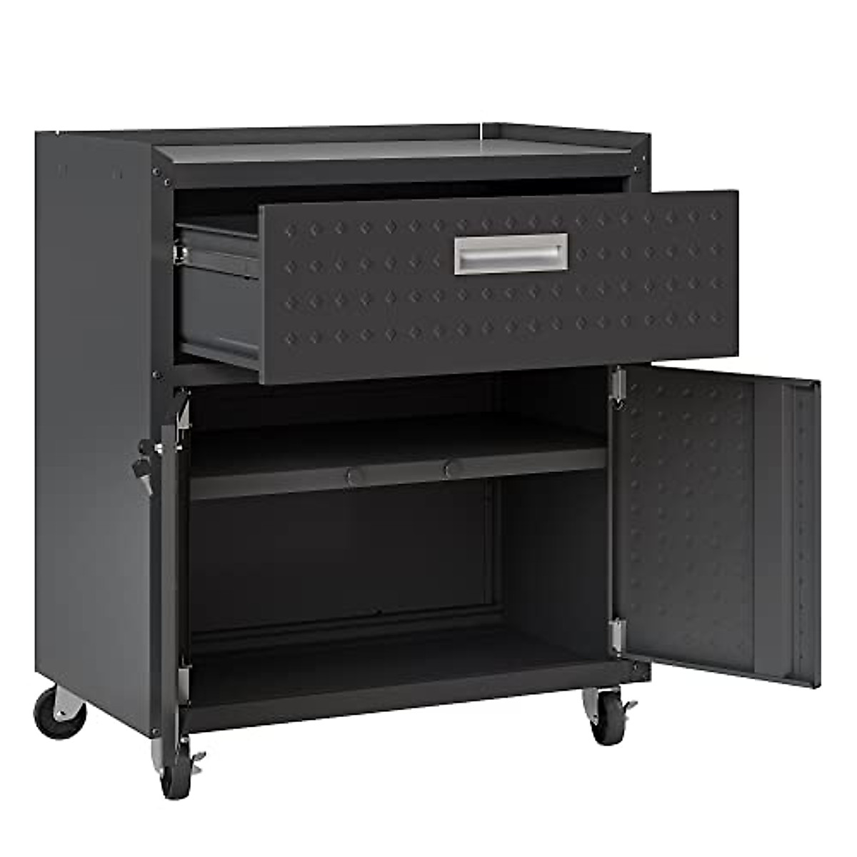 Manhattan Comfort Fortress Storage Units, Charcoal Gray