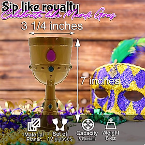 Fun Express Mardi Gras Molded Crown Goblets - 1 dozen