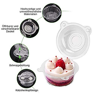 400 Single Individual Cupcake Containers, Plastic Clear Dome Cupcake Holder Stackable Disposable Cupcake Boxes Muffin Cases with Lids for Parties Cake Muffin Fruit Salad Sandwich