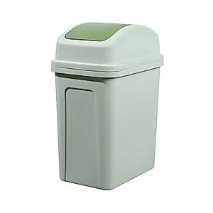 Kitchen Trash Can Plastic Swing Top Garbage Buckets Creative Covered Kitchen Living Room Trash Can Flip Sundries to Store Plastic Buckets (Green)