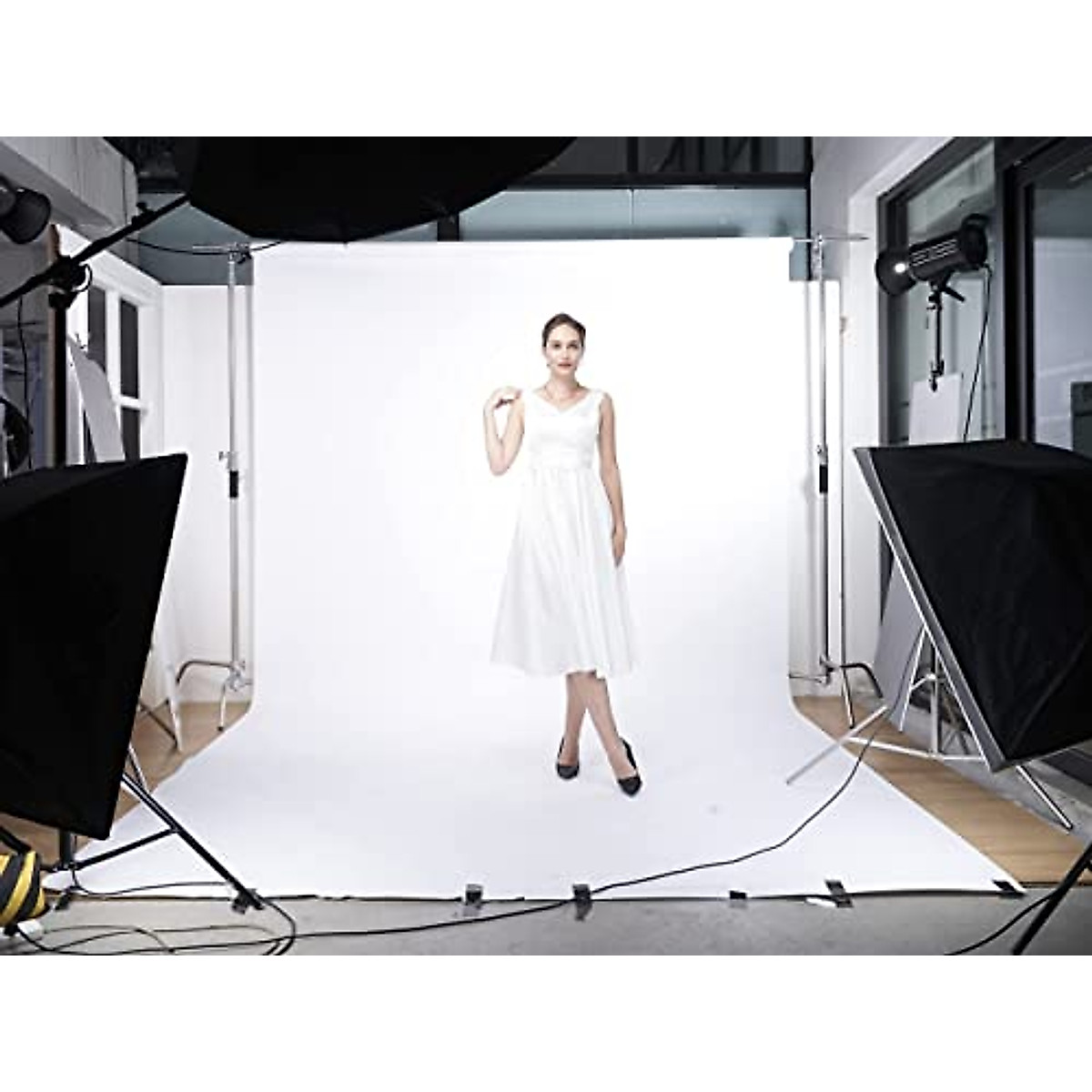 Huamei Seamless Photography Background Paper, Photo Backdrop Paper (4.4x16 Feet, Arctic White)