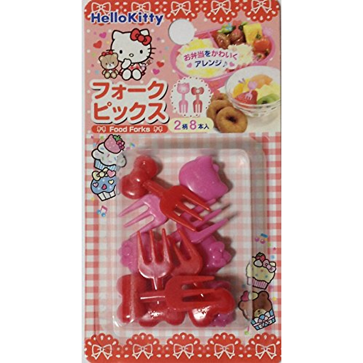 Sanrio Hello Kitty Food Fruit Cocktail Fork Picks 2 patterns 8 pics Bento Party (Fork)