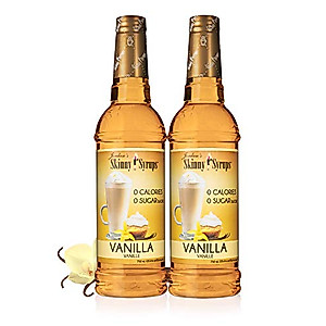 Jordan's Skinny Syrups Sugar Free Coffee Syrup, Vanilla Flavor Drink Mix, Zero Calorie Flavoring for Chai Latte, Protein Shake, Food and More, Gluten Free, Keto Friendly, 25.4 Fl Oz, 2 Pack