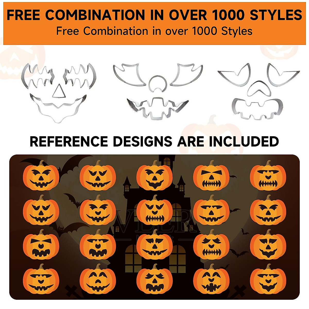 Shuttle Art 29PCS Halloween Pumpkin Carving Kit, 22 PCS Stainless Steel Pumpkin Carving Stencils with 4 Electronic Candles & 3 Carving Tools, Easy Safe Fun and Durable for Kids Adults Pumpkin Carving