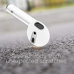 DamonLight (Fit in The case) Airpods Earpods Covers Anti-Slip Silicone Soft Sport Covers Accessories for AirPods Earbud AirPods Ear Tips 2 Pairs (White)