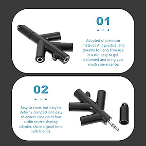 Audio Adapter Audio Accessories Computer Adapter Headphones Adapter Skirting Board Filler Laptop Bags for Women Portable Earphone Audio Splitter One Point Four Metal Couple Line