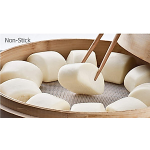 LONGFITE 3 Sizes Steamer Liner Silicone Mesh Mat Non Stick and Reusable, 8/10/12 Inch Mixed 3 Pack